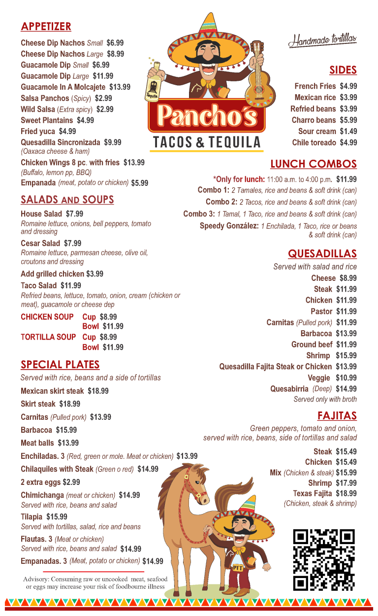 Menu - Panchos Tacos and Tequila